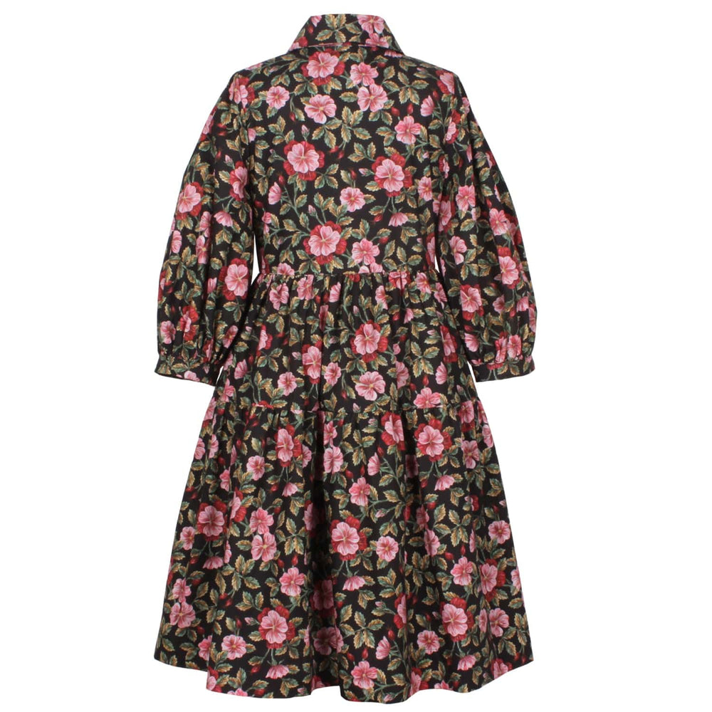 Jessie & James Girls Red Liberty Flower Shirt Dress